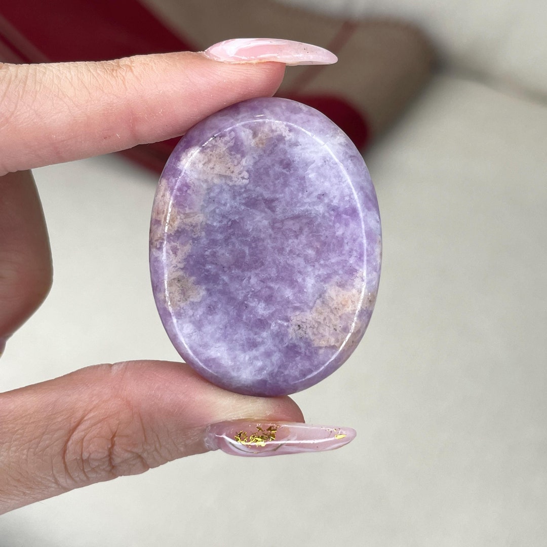 Lepidolite Worry Stone - Etsy Australia