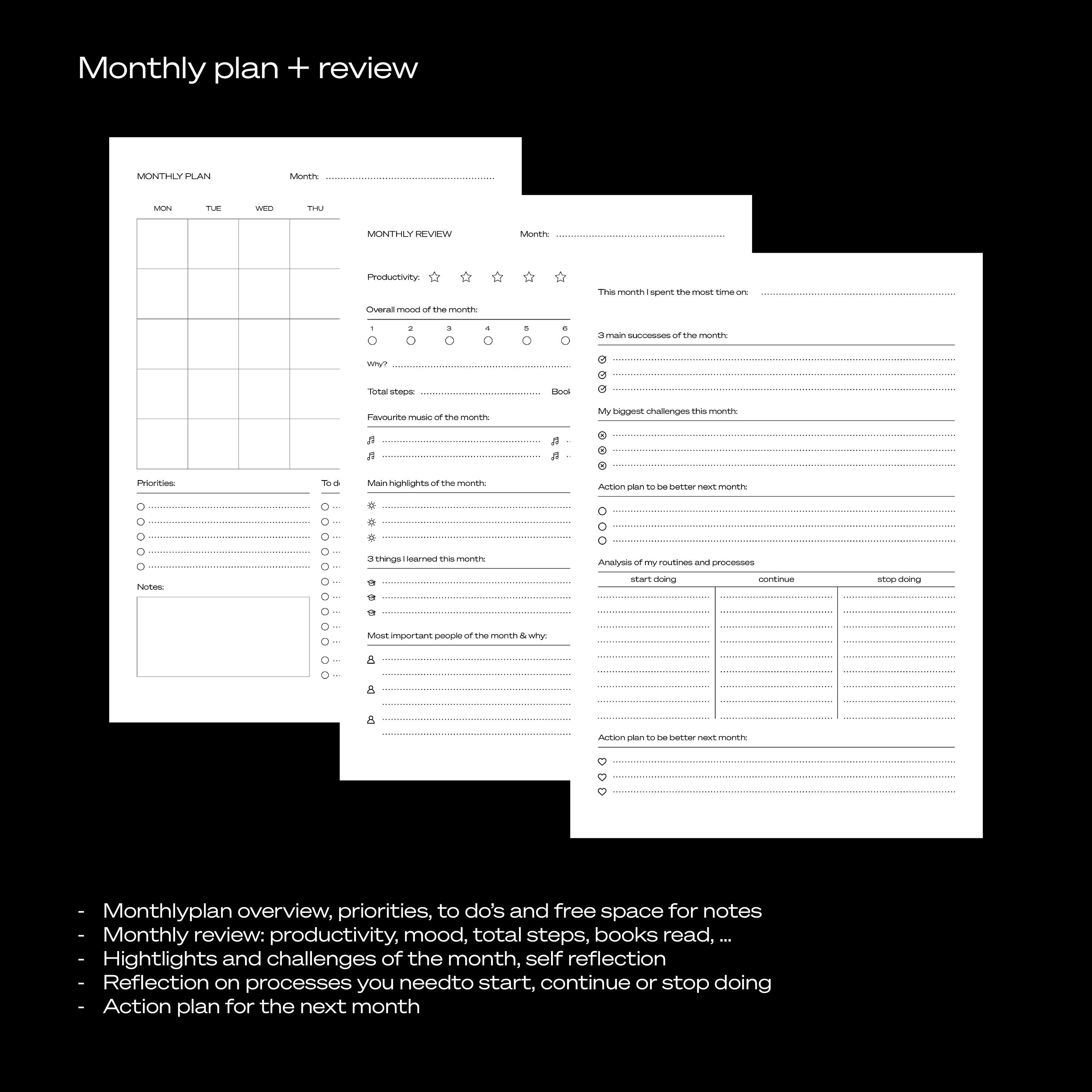 Complete Month Digital Planner - Etsy