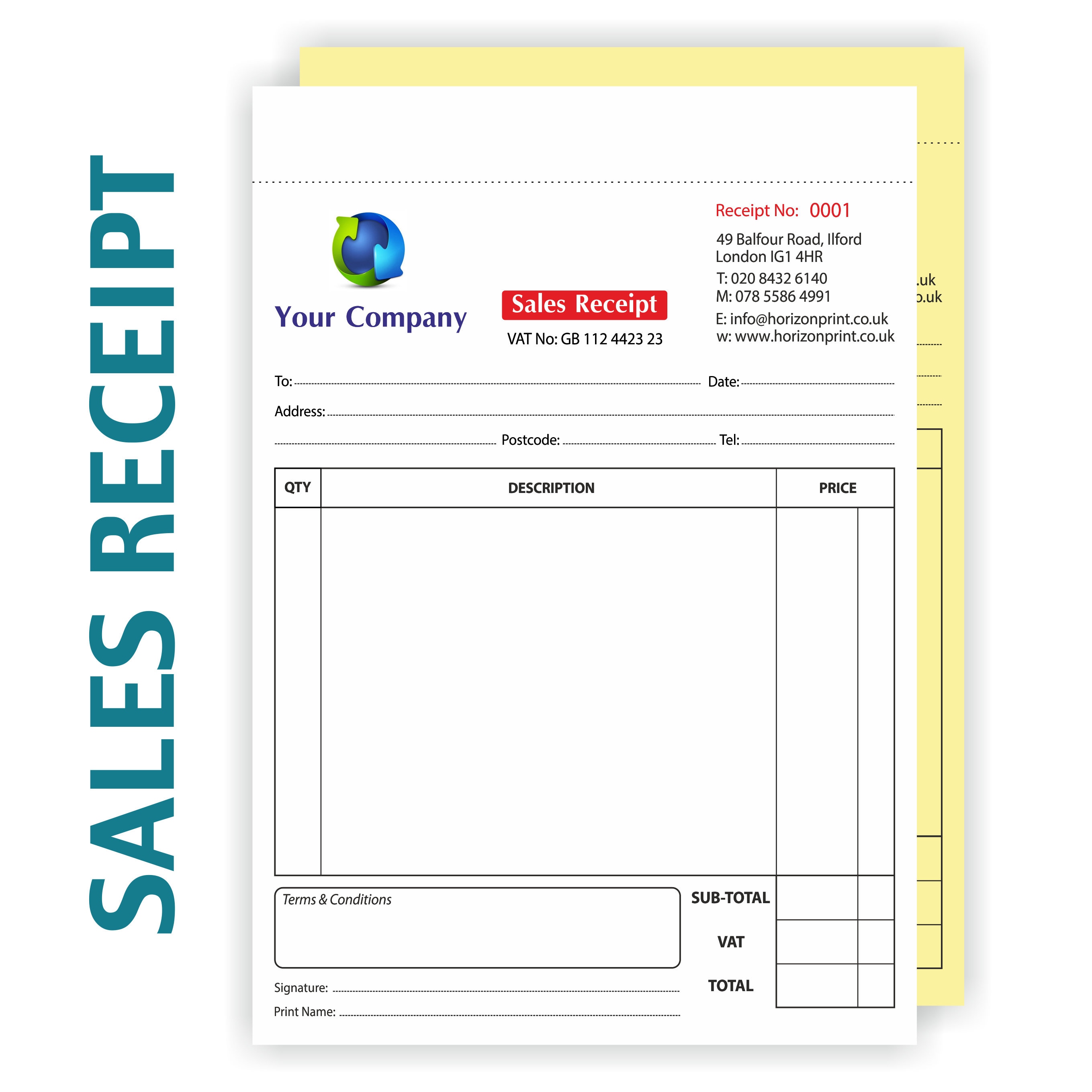 Personalised A5 Duplicate Invoice Book / Bill Book / NCR Pad / Receipt ...