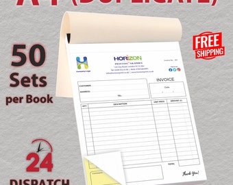 Personalised A5 Duplicate Invoice Book / Bill Book / NCR Pad / Receipt ...