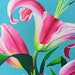 Pink Lilies Oil Painting Flowers Original Art Garden Floral Art Lily on ...