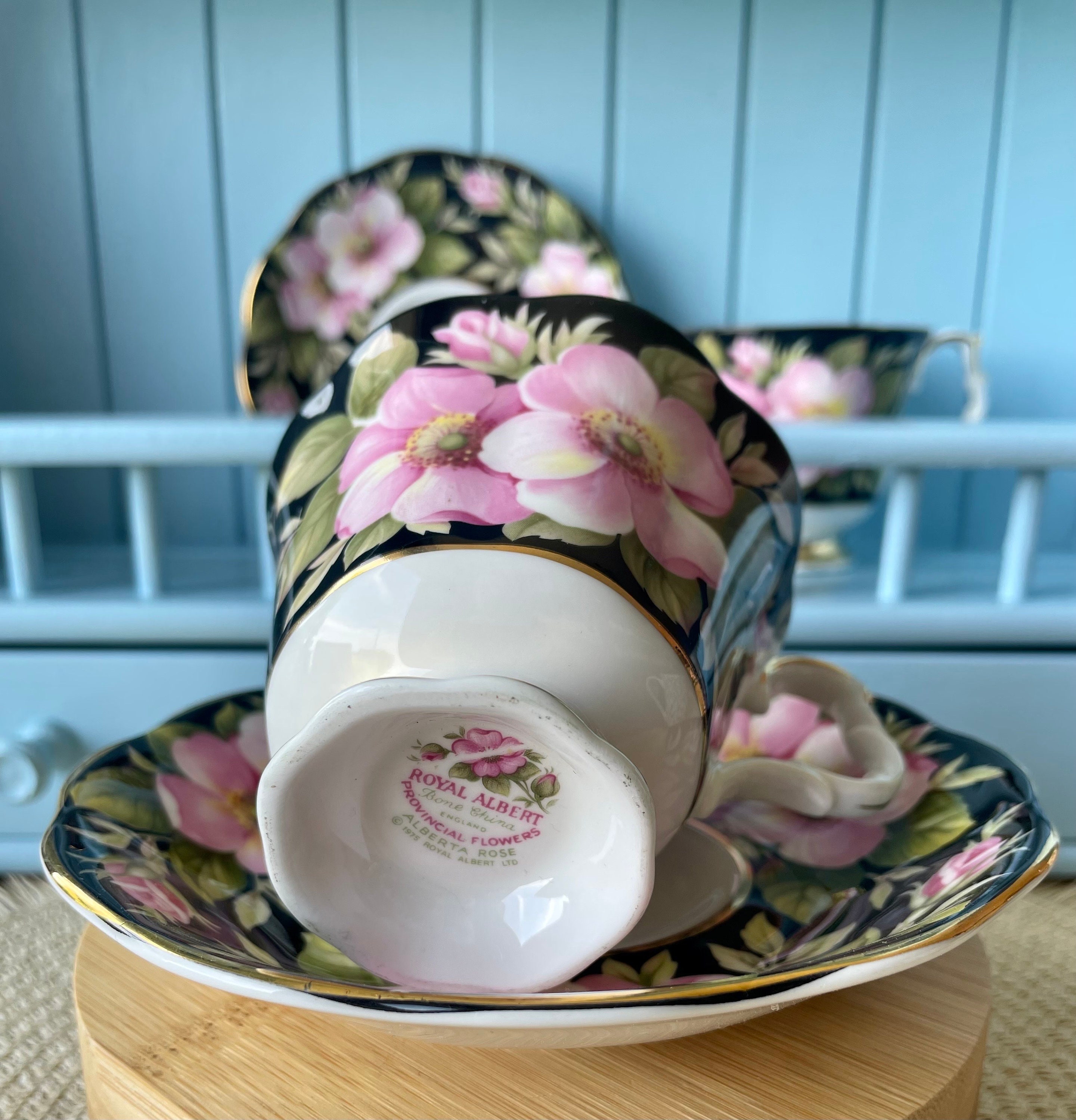 Vintage Royal Albert "alberta Rose" Provincial Flowers Teacup & Saucer ...