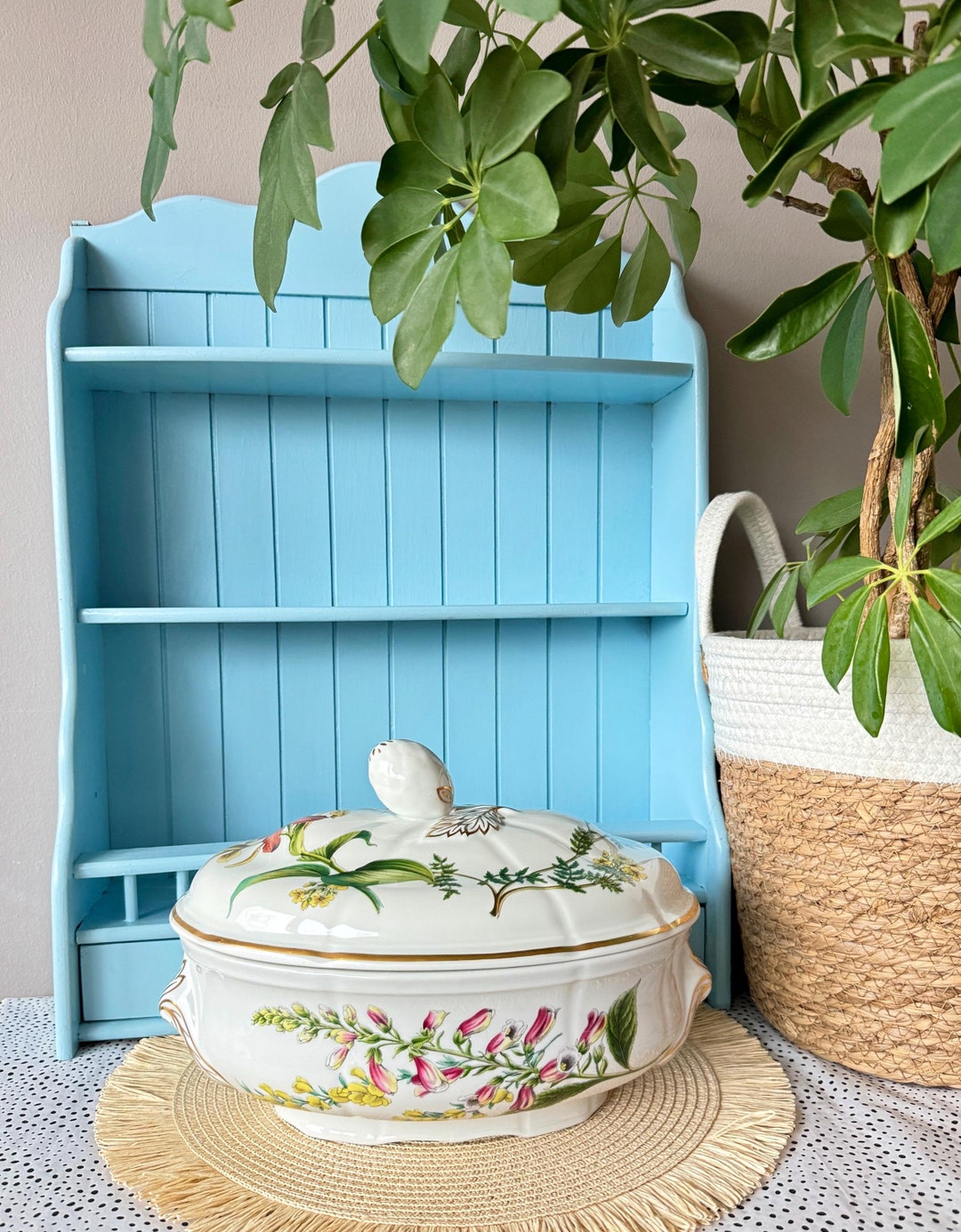 RARE Vintage Spode "stafford Flowers" Oval Soup Tureen, Covered Dish ...
