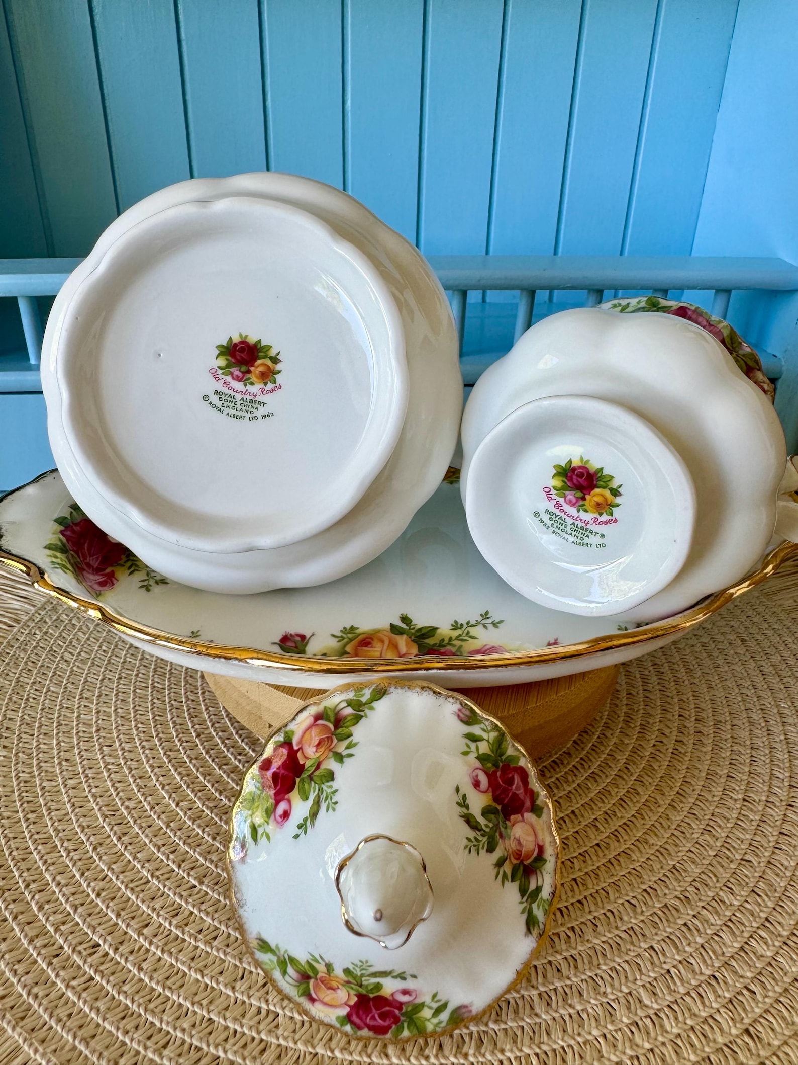 Vintage Royal Albert "old Country Roses" Large 3 Piece Creamer, 1st ...