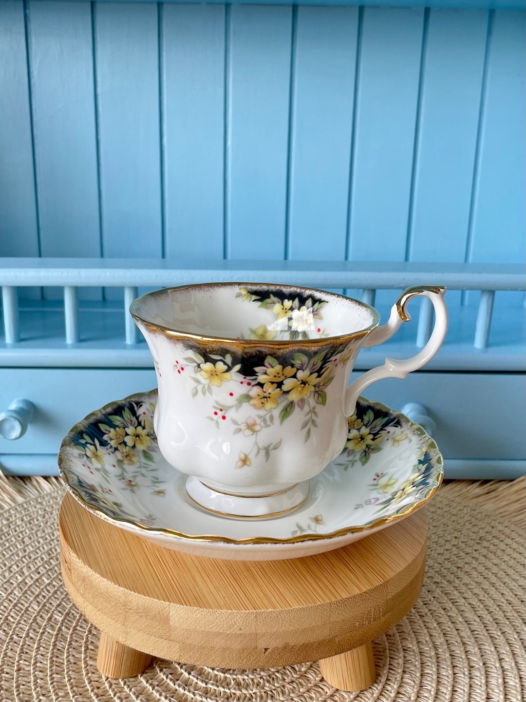 Vintage Royal Albert 'royal Ascot' Male Sized Tea Cup Saucer, Fine Bone ...