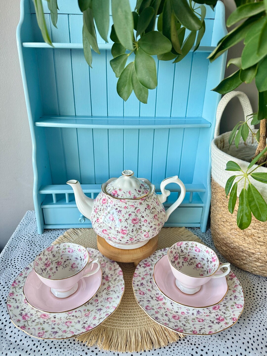 Vintage Royal Albert Tea Set 'confetti Rose' 7 Piece Porcelain Set for ...
