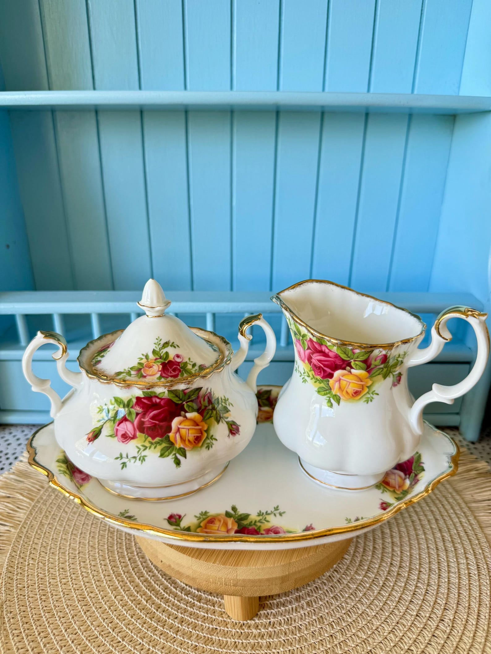 Vintage Royal Albert "old Country Roses" Large 3 Piece Creamer, 1st ...