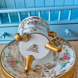 Hard to Find Vintage Golden Floral O.H.C Ohashi Japan Empire Style Cup ...