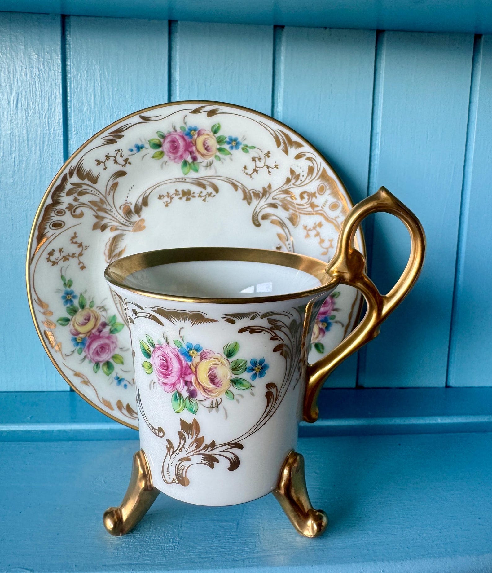Hard to Find Vintage Golden Floral O.H.C Ohashi Japan Empire Style Cup ...