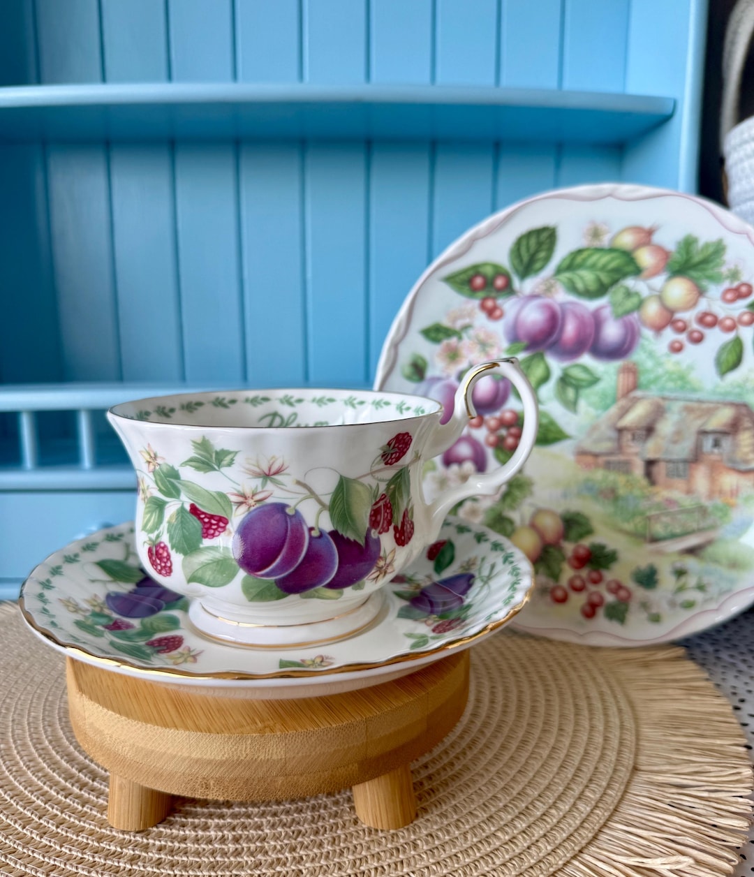 RARE Vintage Royal Albert "covent Garden" Breakfast Set, Plums, Cereal ...