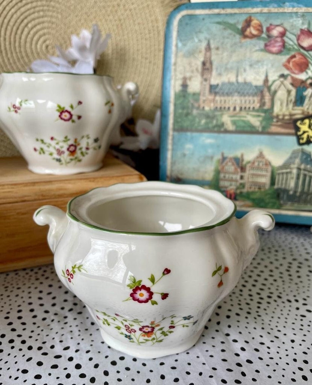 4 Vintage Royal Doulton Planters, Handpainted Pots, Avignon Pattern ...