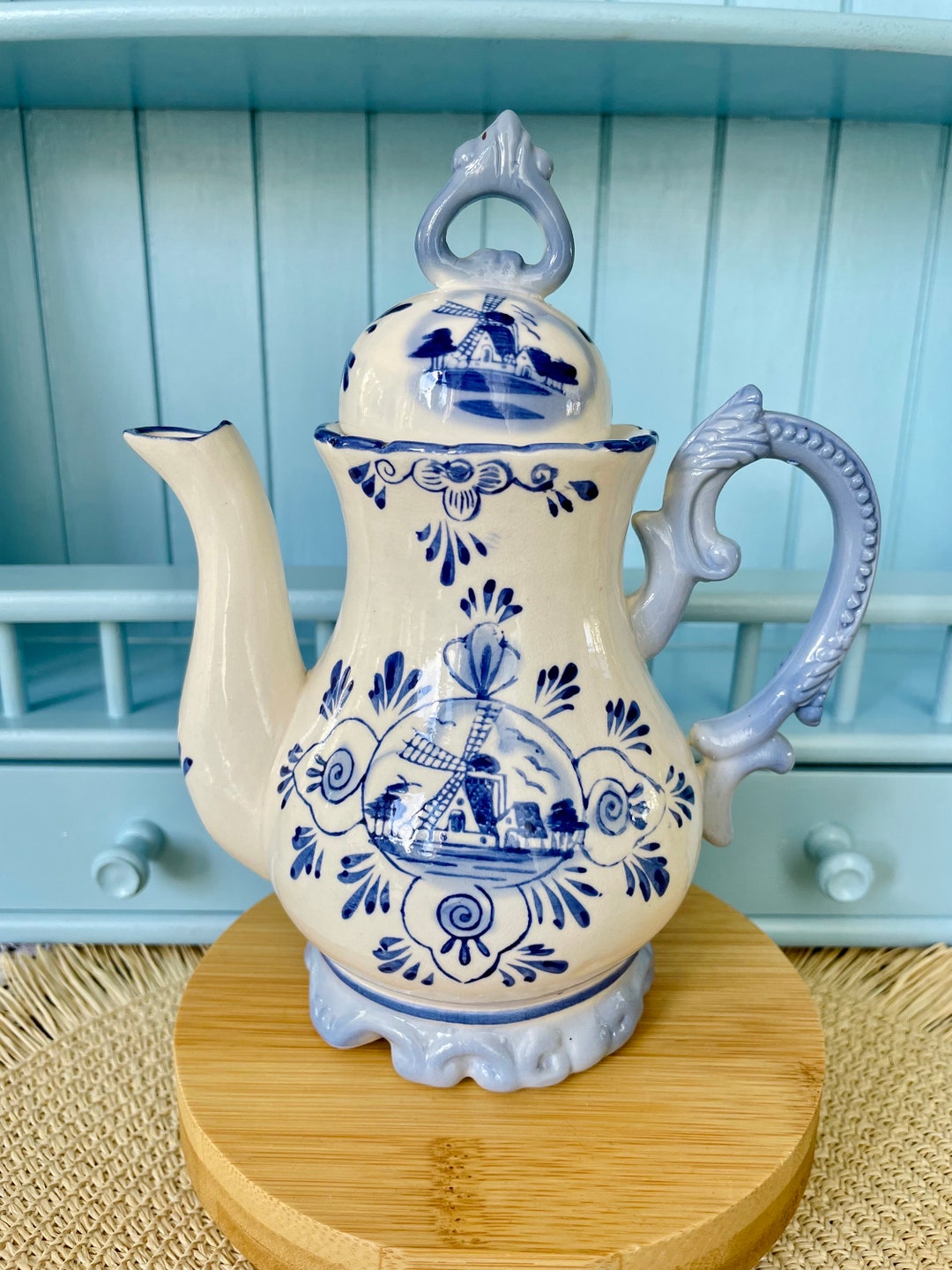 Vintage Delft Blue Handpainted Coffeepot, Previously Loved, Handpainted ...