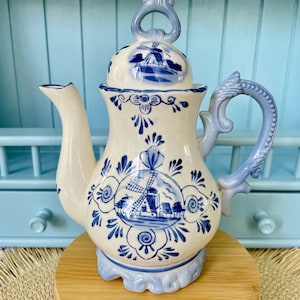 Vintage Delft Blue Handpainted Coffeepot, Previously Loved, Handpainted ...