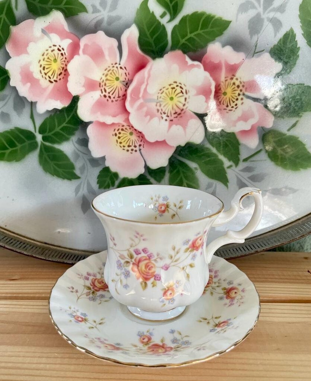 Vintage Royal Albert "peach Rose" Teacup & Saucer, Bone China ...