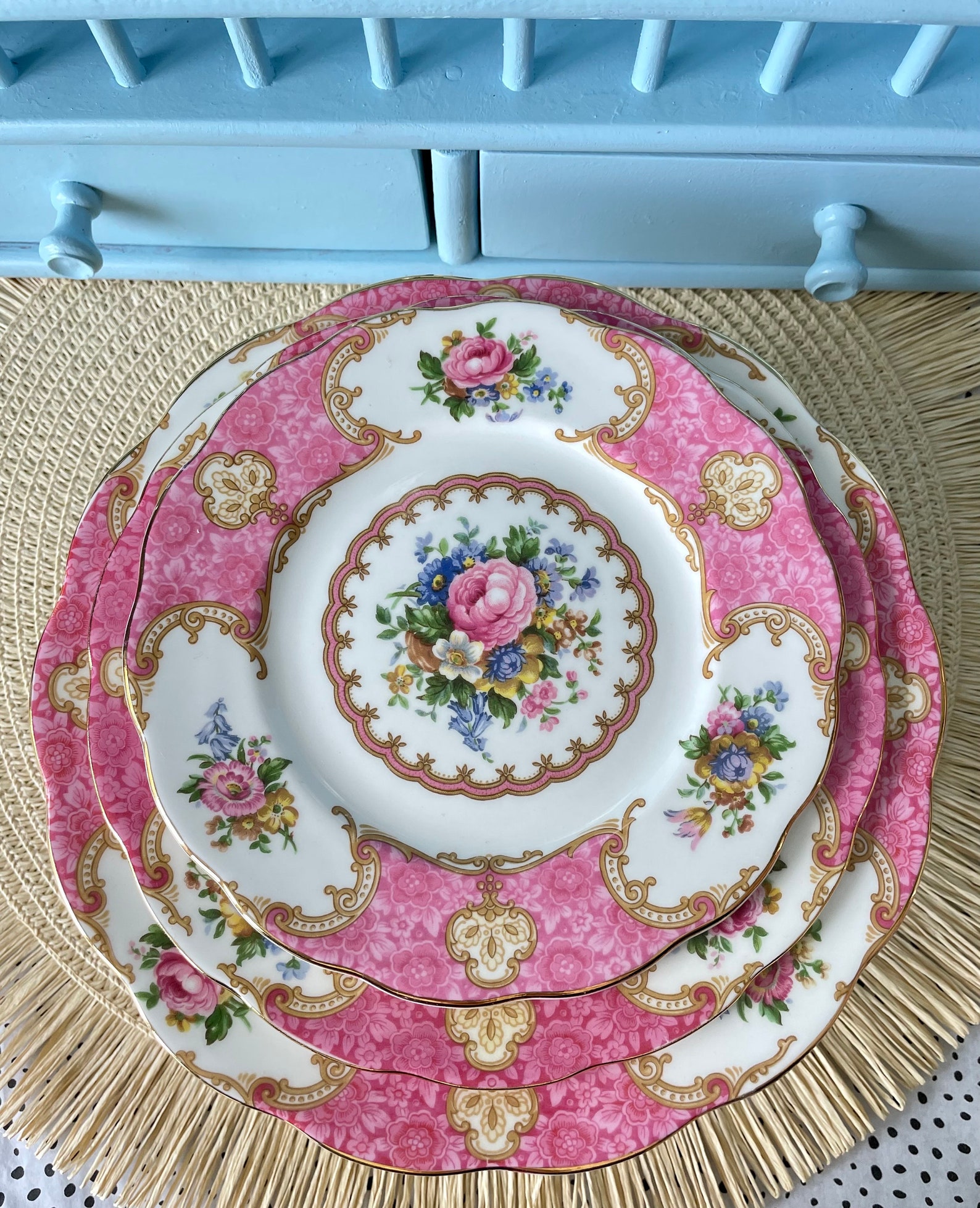 Vintage Royal Albert Lady Carlyle Different Size Plates, Lunch Plate ...