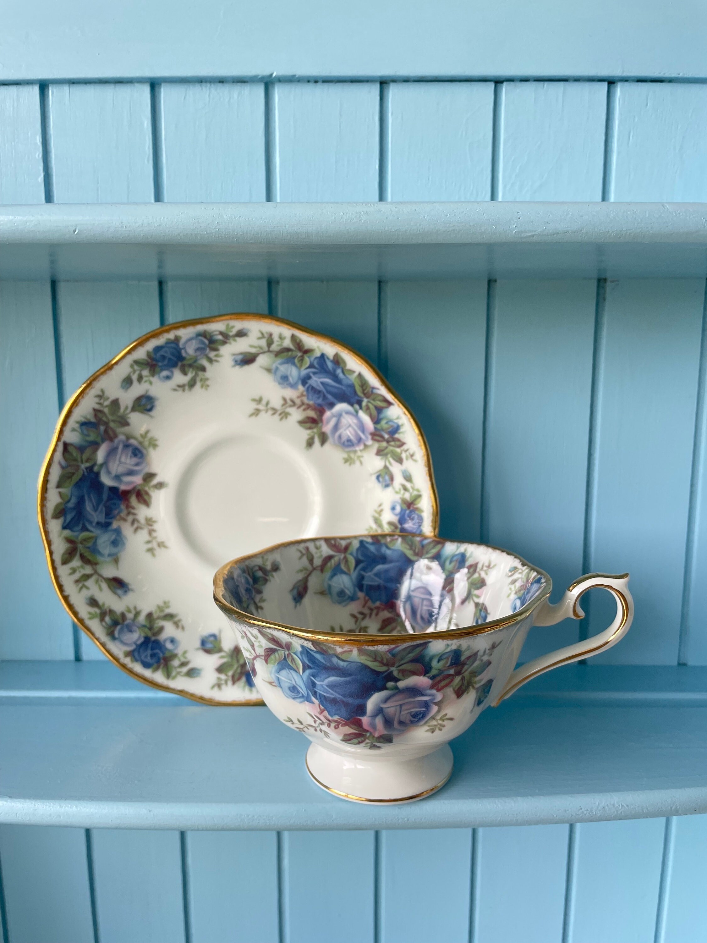 Pristine Avon Shaped Royal Albert "moonlight Rose" Teacup & Saucer ...
