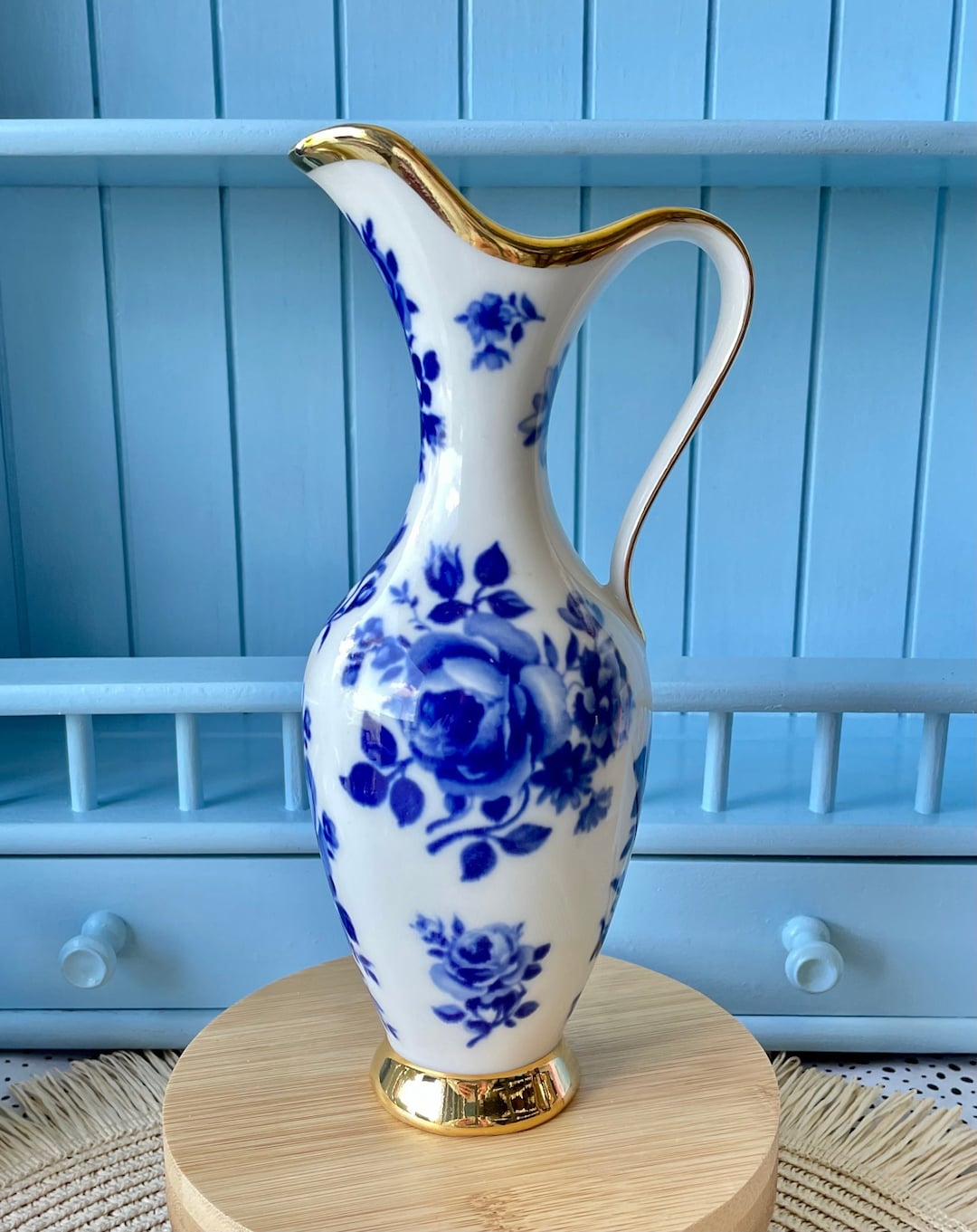 Vintage "echt Kobalt" Blue & Gold Carafe, Waldershof Bavaria, Real ...
