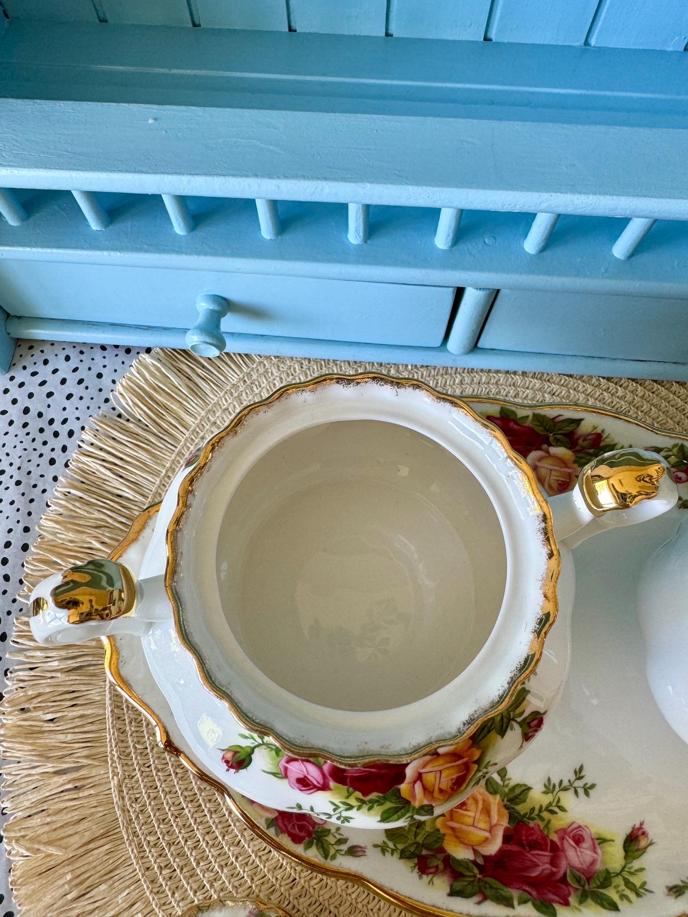 Vintage Royal Albert "old Country Roses" Large 3 Piece Creamer, 1st ...