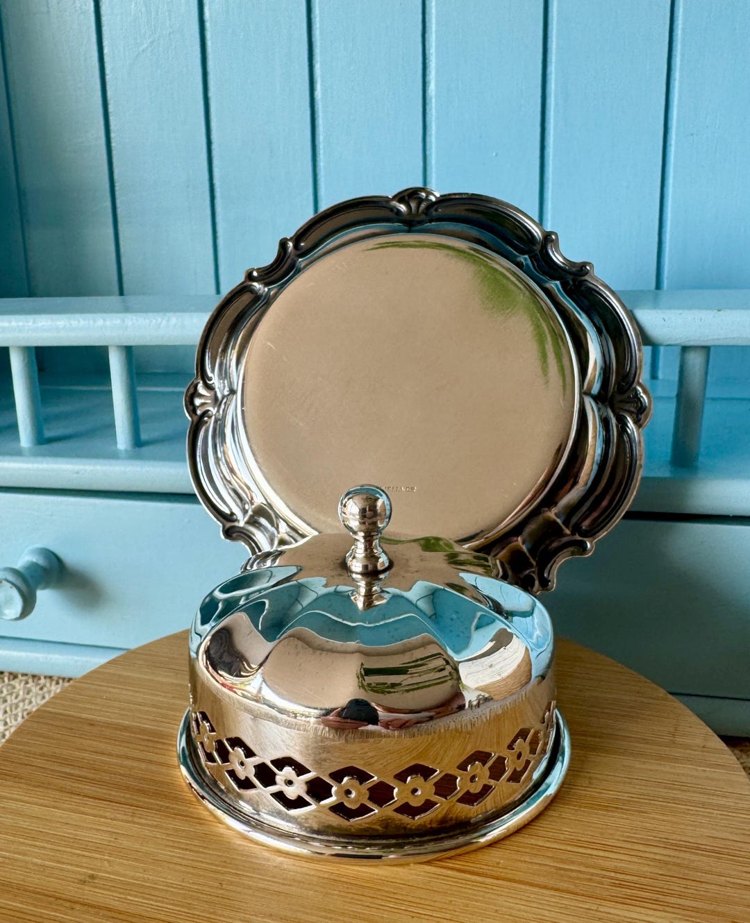 Vintage Wellner Silver-plated Butter Dish With Pierced Dome, Ornate ...