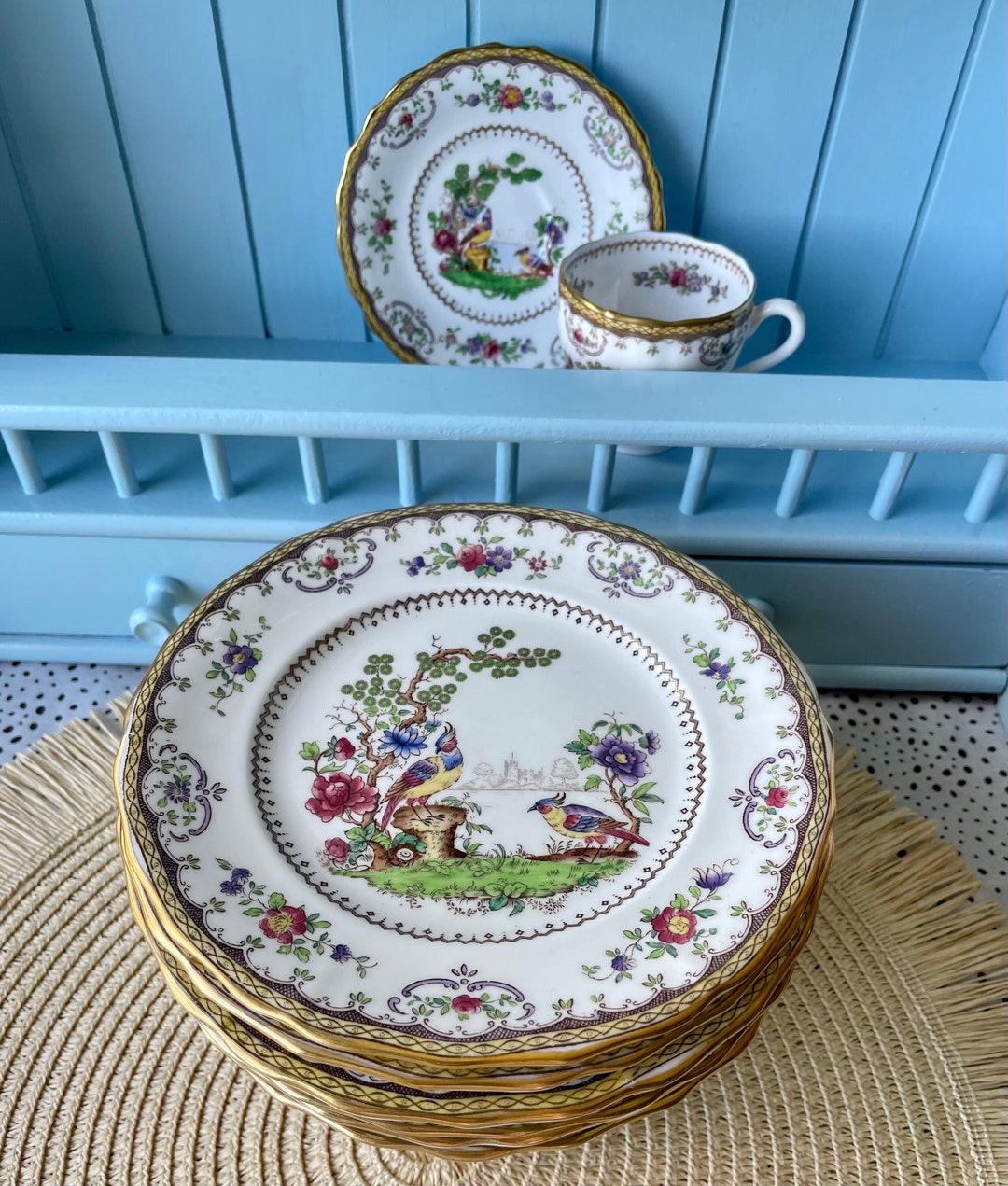 Very Rare Find Vintage copeland Spode Breakfast Plates, Bird of ...