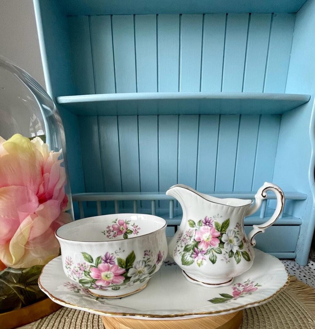 Super Cute Vintage 'paragon' Flower Festival 3 Piece Creamer Set, Bone ...