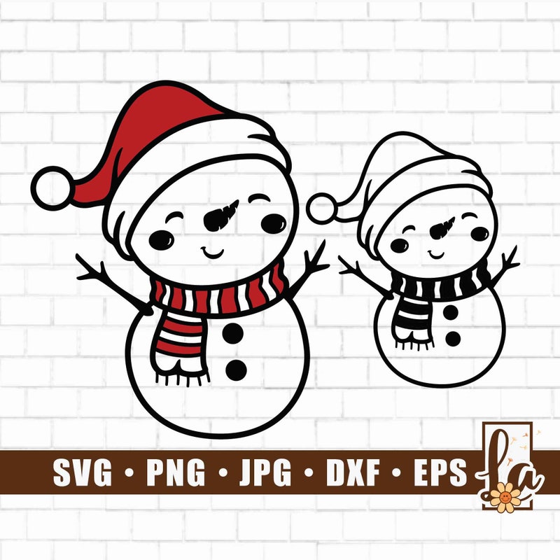 Cute Snowman Svg - Etsy