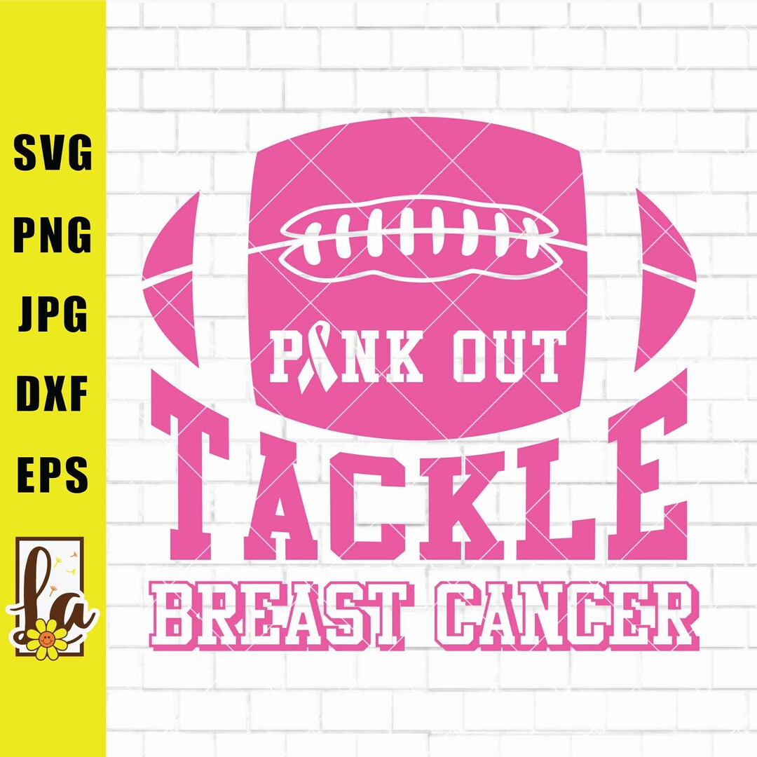 Tackle Breast Cancer Football SVG: Pink Ribbon Design (digital Download ...