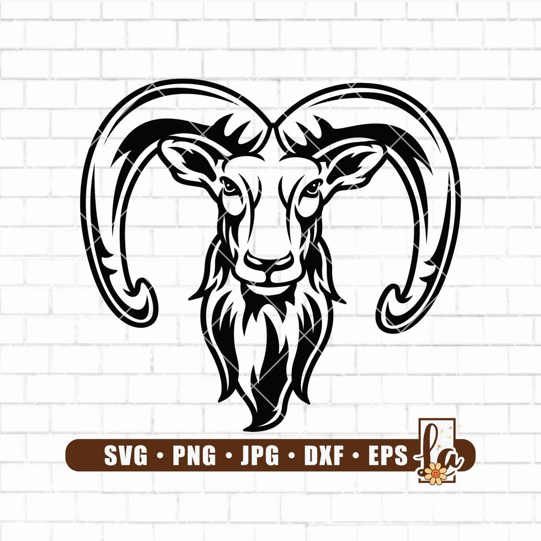 Head of the Ram Svg | Ram Head SVG | Ram SVG | Farm Animal Decal ...