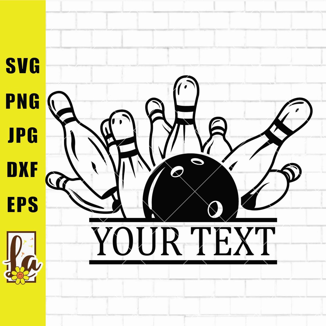 Bowling Split Monogram SVG: Sport Clipart, Glowforge Files (digital ...
