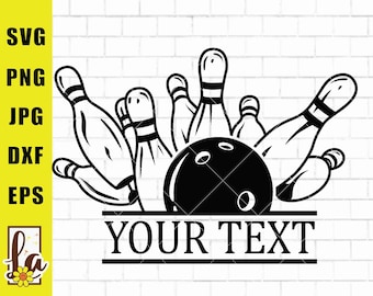 Bowling Split Monogram Instant Digital Download Svg, Png, Dxf, and Eps ...