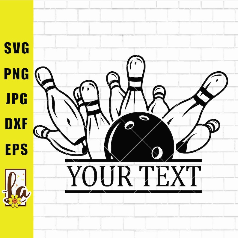 Bowling Split Monogram SVG: Sport Clipart, Glowforge Files (digital ...