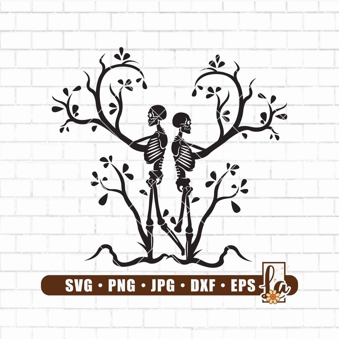 Skeleton Lovers Tree SVG | Dead Love SVG | Gothic Heart Decal Shirt ...