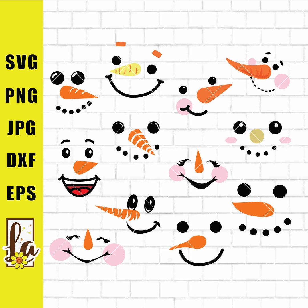Snowman Faces Svg | Snowman Svg | Snowman Clipart | Christmas Svg ...