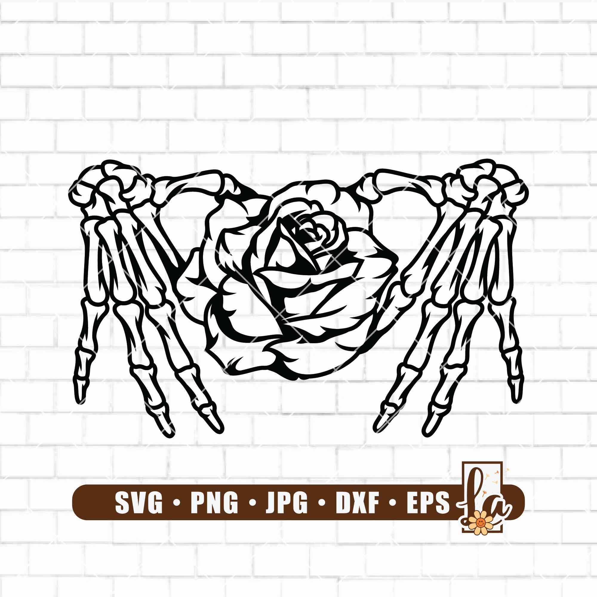 Skeleton Hand Rose Svg Hands Death Svg Skull Rose Svg - Etsy