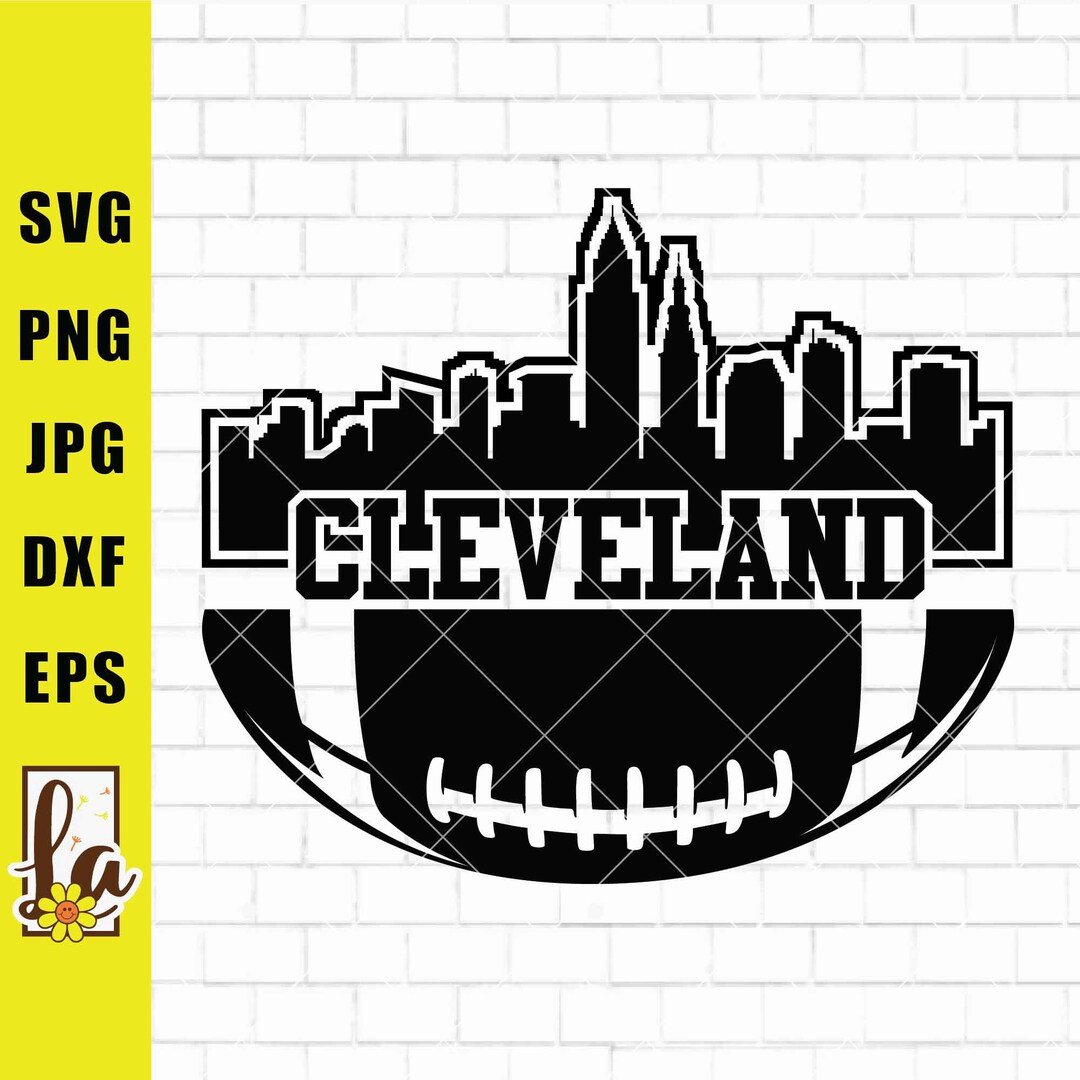 Cleveland Football City Skyline SVG: Sports Team Design (digital ...