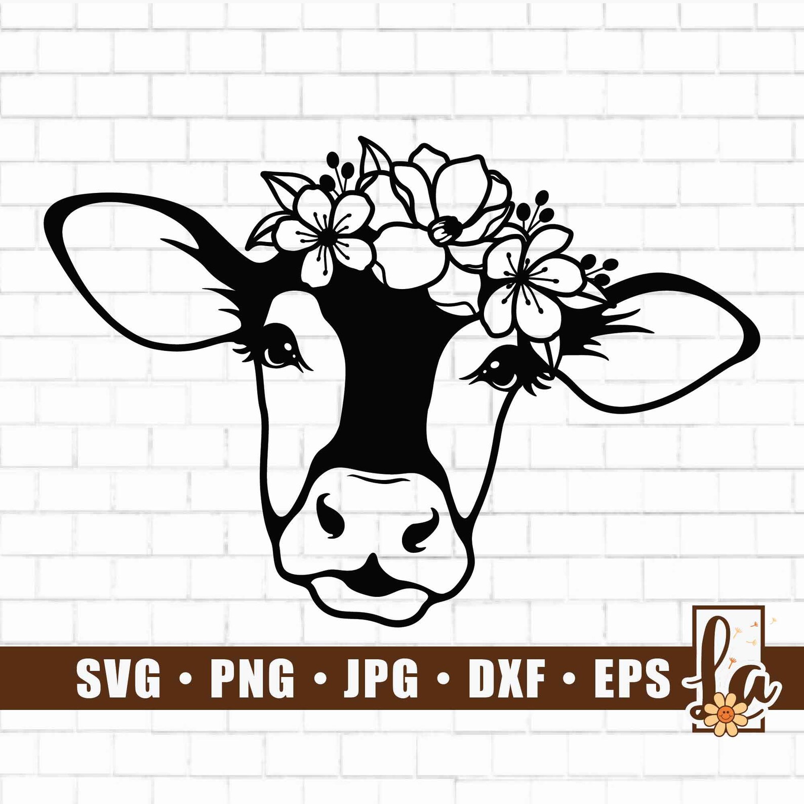 Floral Cow Svg Cute Cow Svg Floral Animal Svg Floral - Etsy