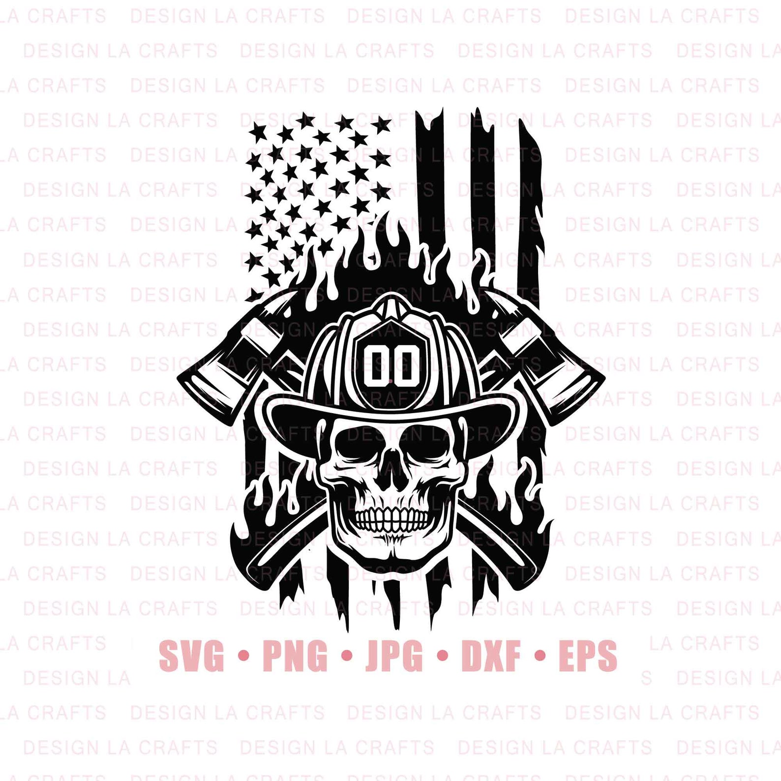 Firefighter Skull Svg US Firefighter Svg Fireman Svg Dad - Etsy
