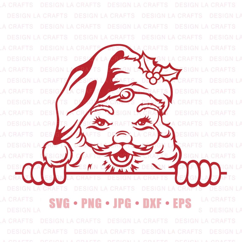 Peeking Santa SVG PNG: Vintage Father Christmas (digital Download ...