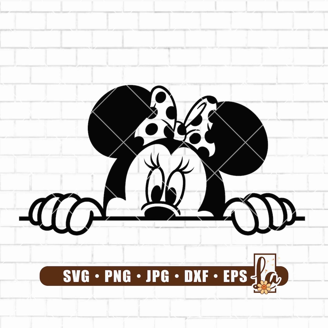 Minnie Peeking Svg | Mouse Face Svg | Peking Svg | Mickey Svg Files for ...