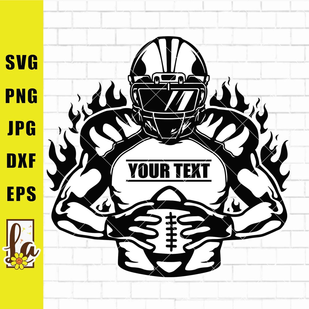 Football Player SVG: Personalized Name, Team Shirt (PNG, DXF) - Etsy