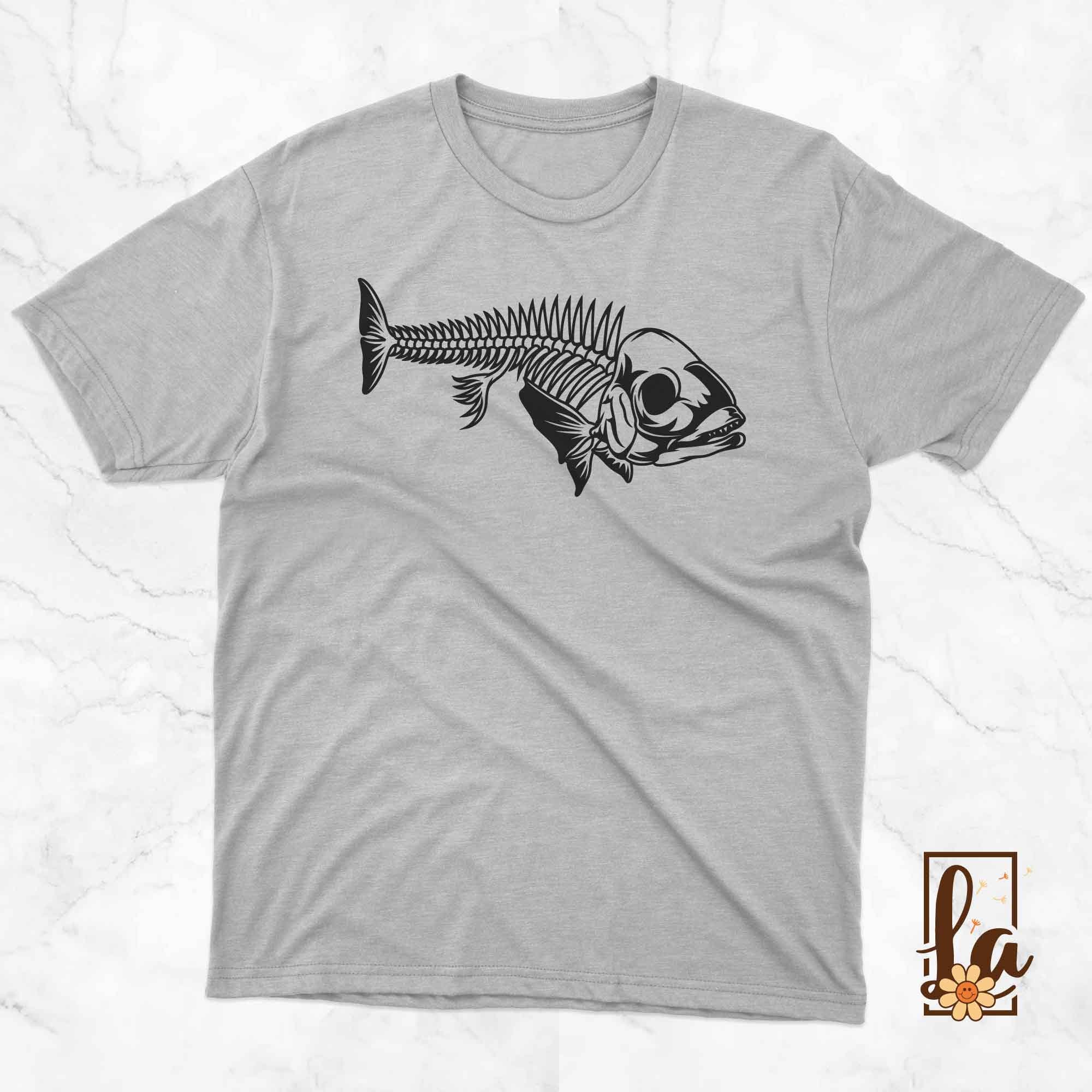 Skeleton Fish Svg Piranha Svg Fish Bone Svg Angler Fish - Etsy