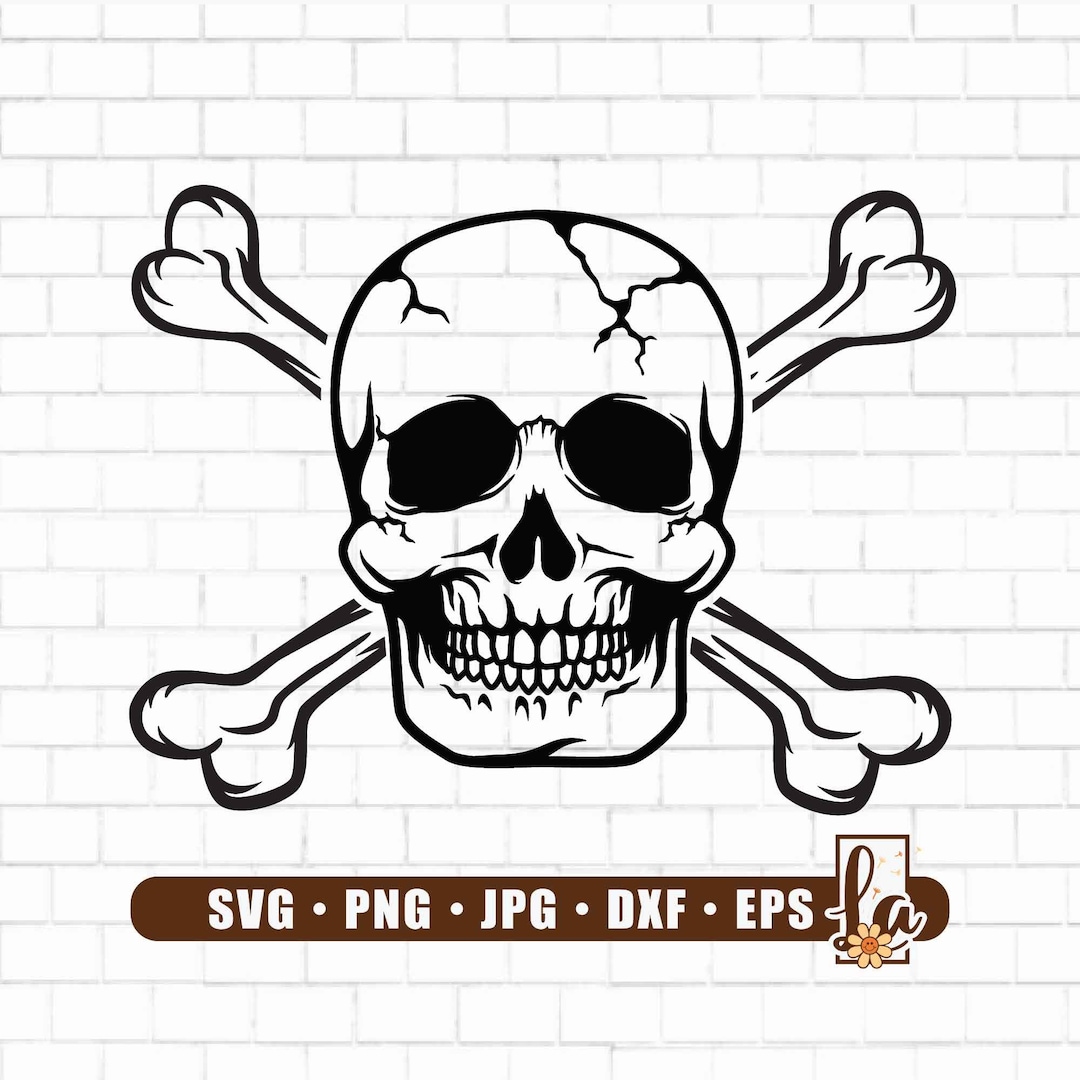 Skull & Cross Bones Svg | Skull Svg | Skull Shirt | Crossed Bones Svg ...
