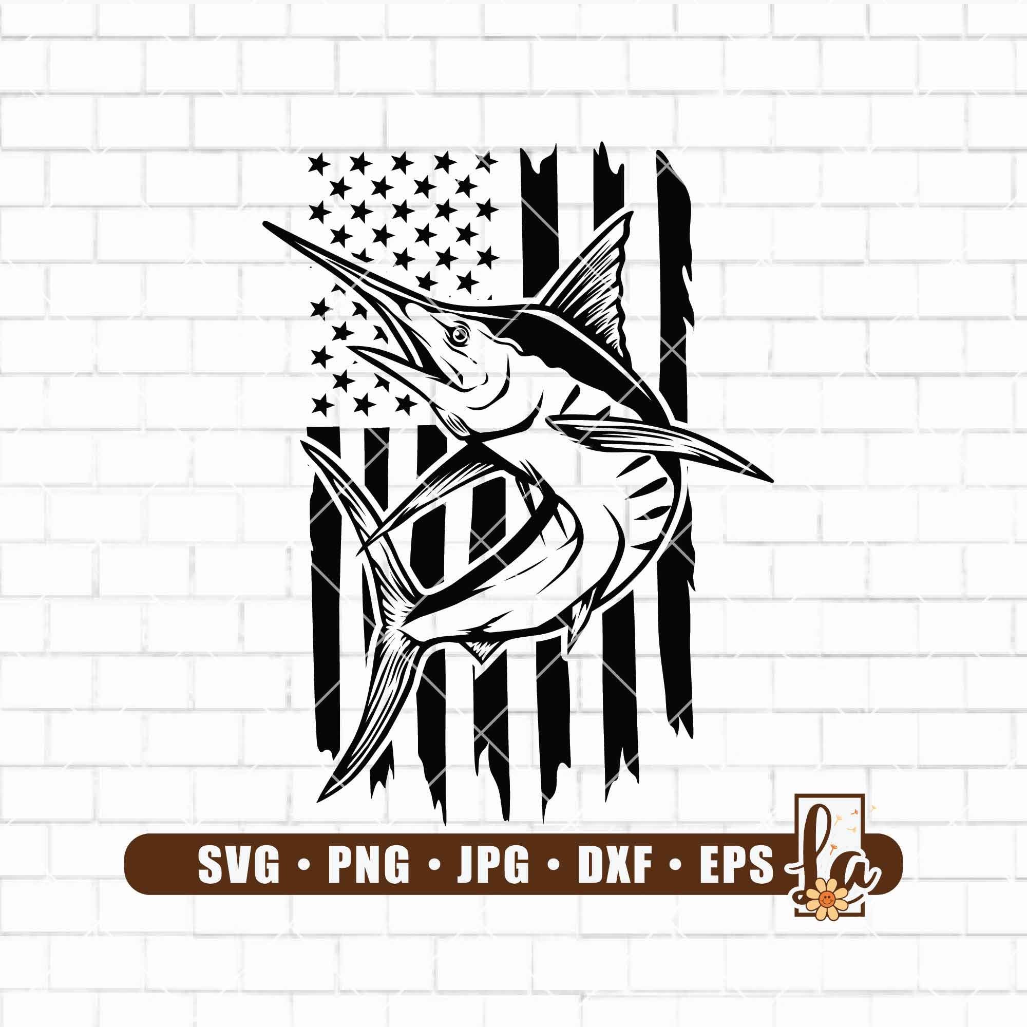 US Marlin Fishing Svg Fishing Svg Marlin Fish Png Marlin Clipart Marlin ...