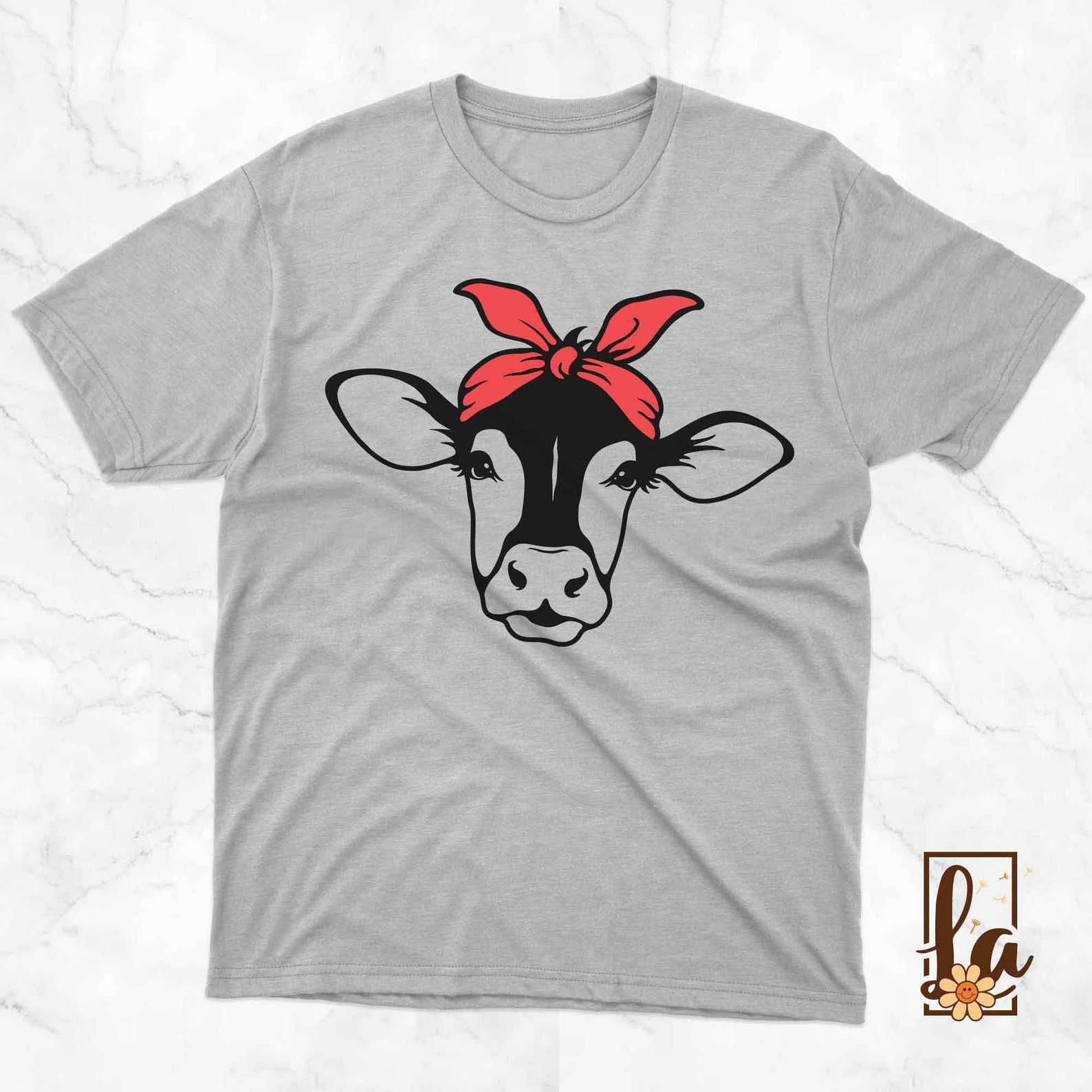 Cow With Bandana SVG Cow Head Svg Cow Face Svg Cow With Red Bow Svg Red ...