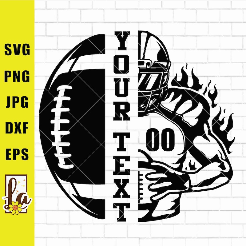 Half Football Svg - Etsy