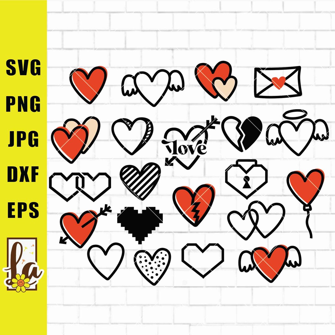 Heart Bundle Cut File | Heart Cut Files | Digital Download | Heart Clip ...