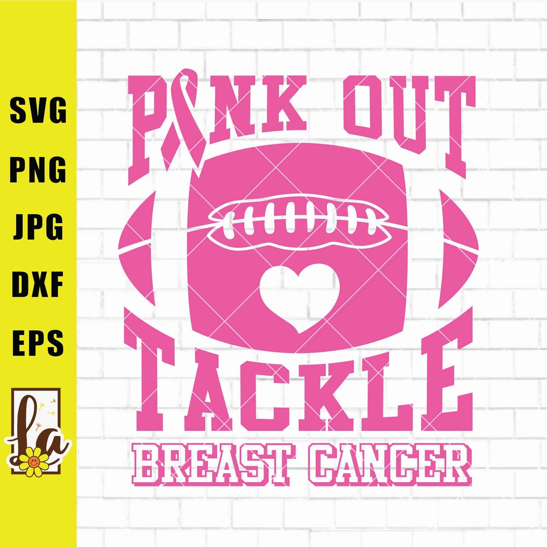 Tackle Breast Cancer Football Svg, Breast Cancer Awareness SVG ...