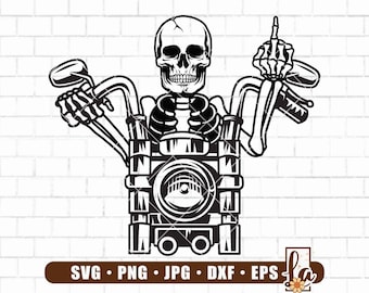 Motorcycle Rider Svg Png , Skeleton Middle Finger , Motorcycle Skull ...