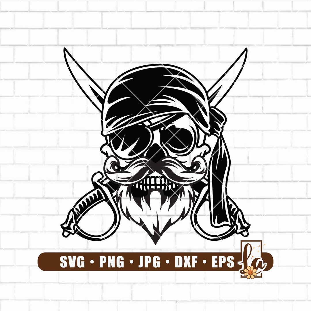 Pirate Skull Svg | Pirate SVG | Skull Svg | Pirate Clipart | Pirate ...