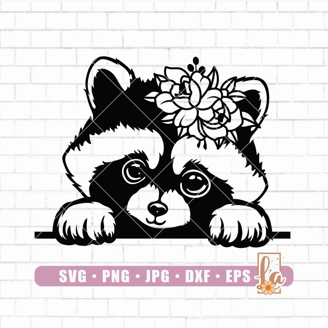 Cute Floral Raccoon Svg Peeking Raccoon Svg Baby Raccoon - Etsy